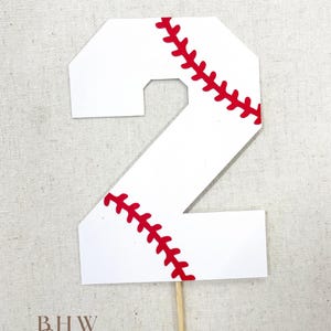 Glitter Baseball Age Number Cake Topper: Birthday Decoration, Baseball ...