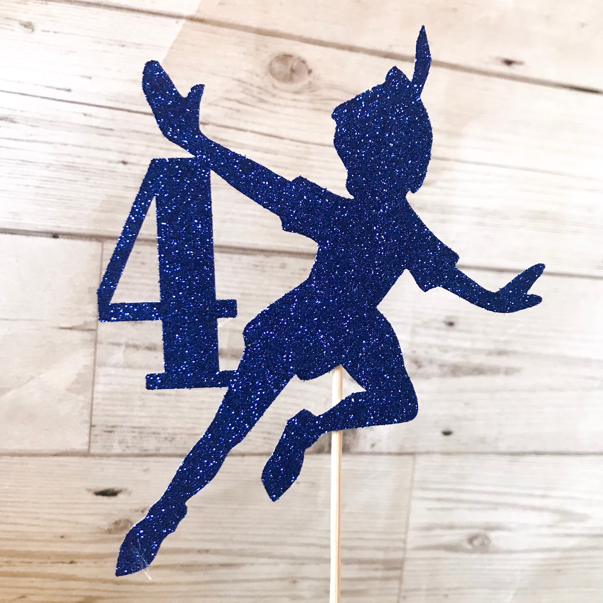 Peter Pan Age Glitter Cake Topper - Birthday - Year - Etsy UK