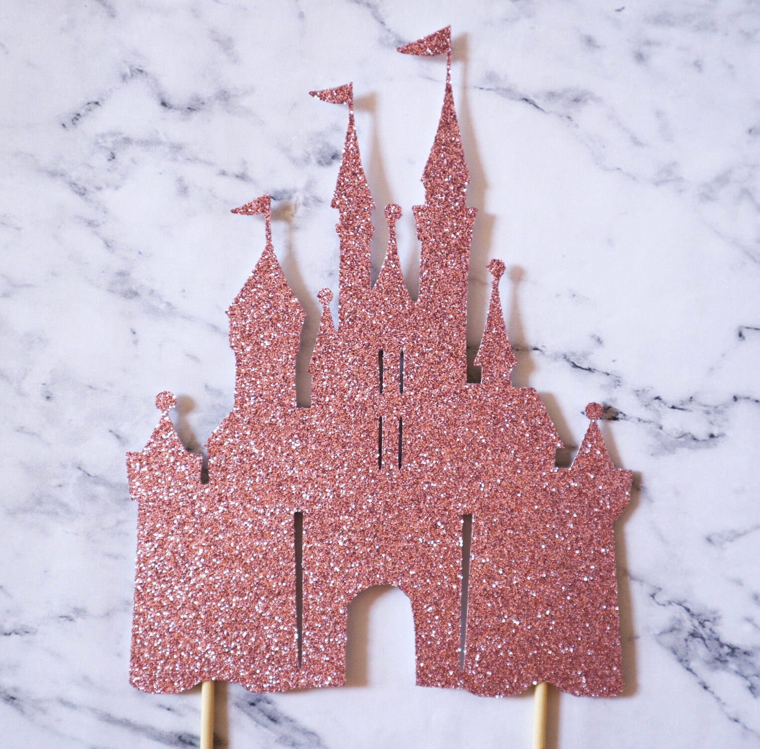 Glitter Disney Princess Inspired Castle Cake Topper Birthday | Etsy ...