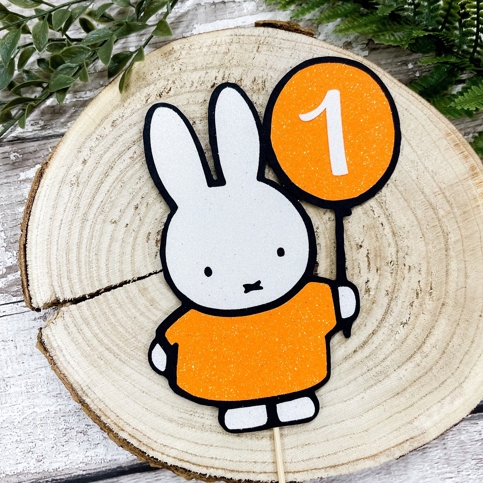 Miffy Age Balloon Glitter Cake Topper Birthday Number | Etsy UK