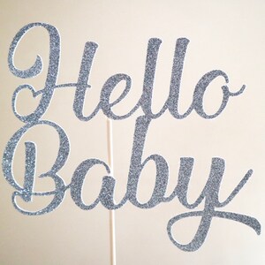 Hello Baby Glitter Cake Topper Baby Shower New Baby Gender Reveal - Etsy UK