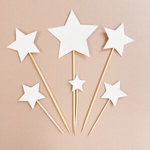 Star Assorted Size Glitter Cake Toppers - Birthday, Baby Shower, Party ...
