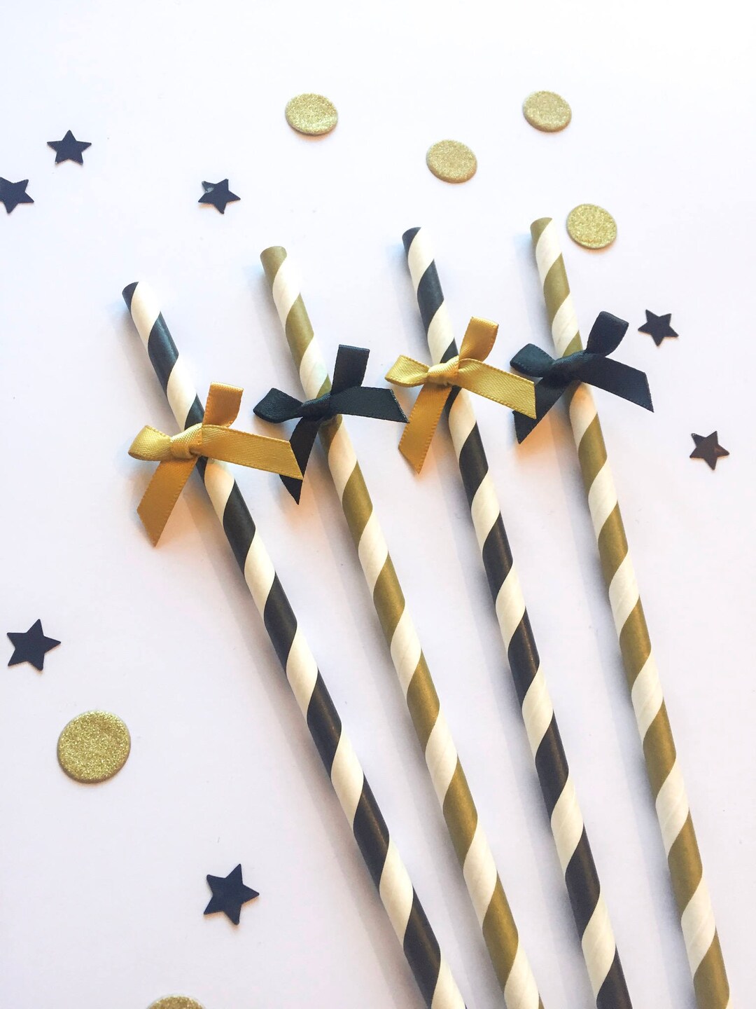 10 - Bow Stripe Paper Straws - Birthday - Baby Shower - Wedding ...