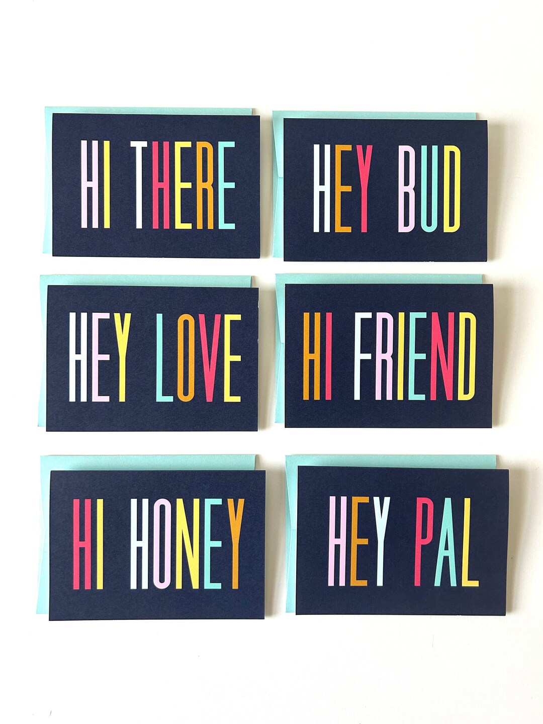 Colorful Greeting Cards, Variety 6-pack, Blank Greeting Cards - Etsy