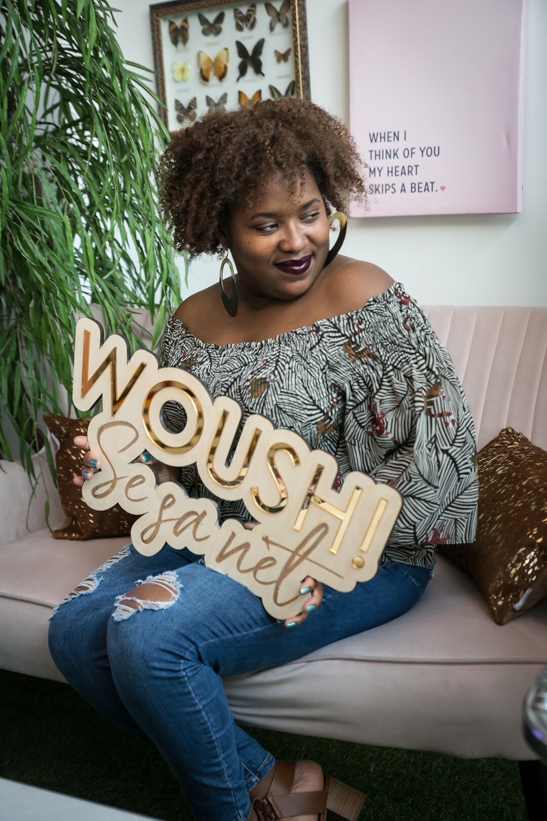 Custom Acrylic and Wood Sign Haitian Creole Woush, Se Sa Nèt Laser Cut ...