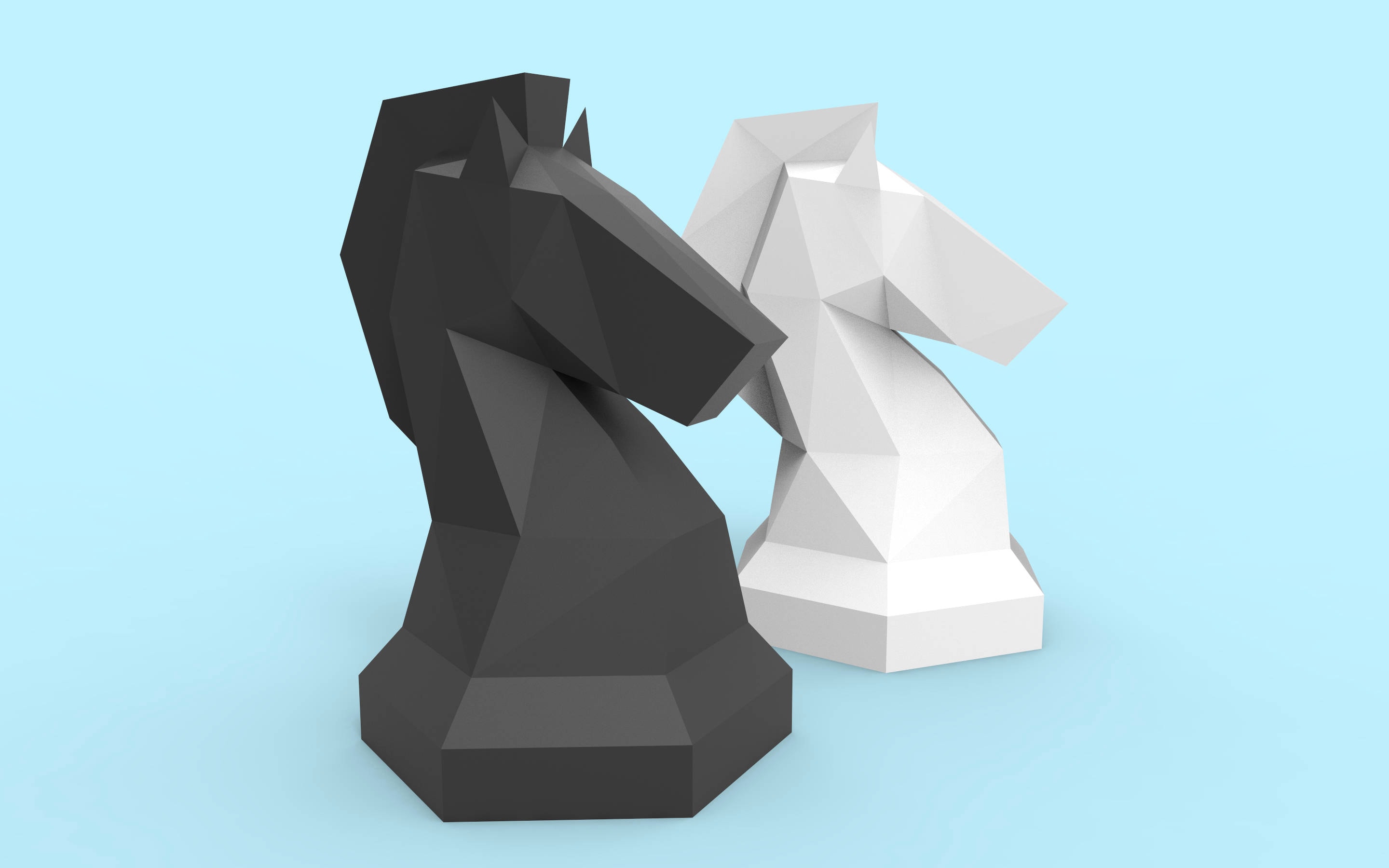 Knight Giant Chess Pieces Papercraft PDF Pack - 3D Paper Sculpture ...