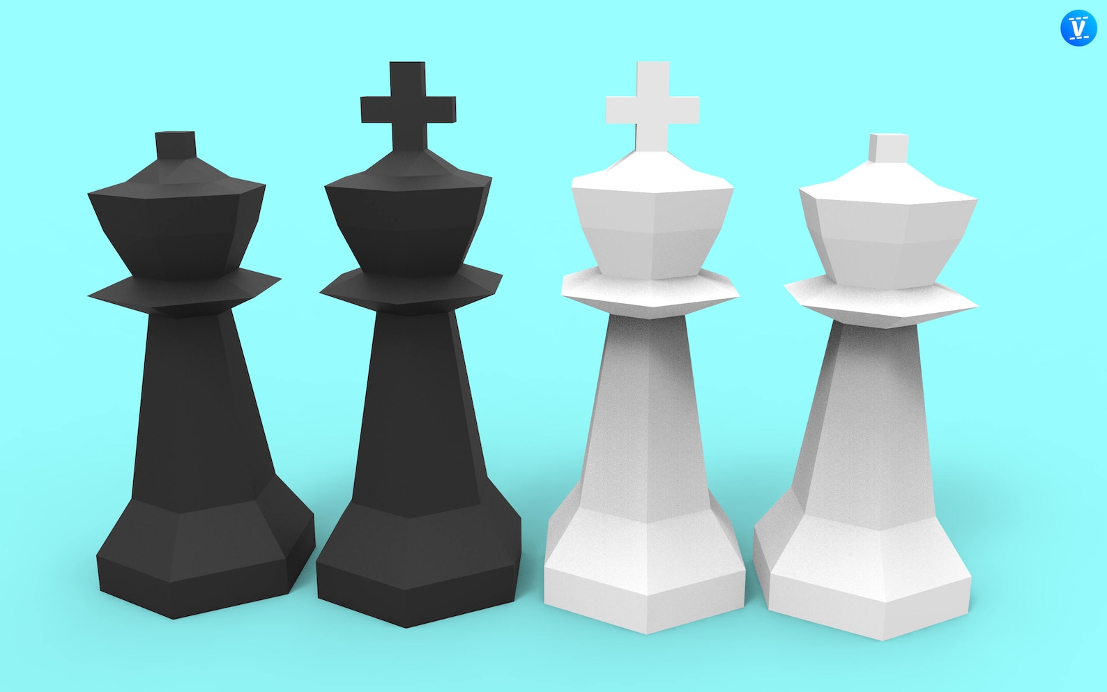 King and Queen Giant Chess Pieces Papercraft PDF Pack 3D - Etsy