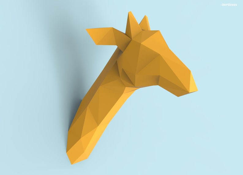 Giraffe Head Papercraft PDF Pack - 3D Paper Sculpture Template With ...