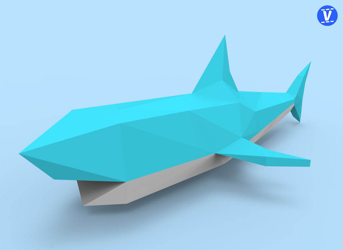 Shark 2 Papercraft PDF Pack 3D Paper Sculpture Template With - Etsy Canada