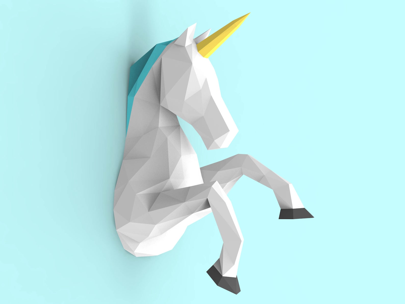 Unicorn Papercraft PDF Pack 3D Paper Sculpture Template With - Etsy