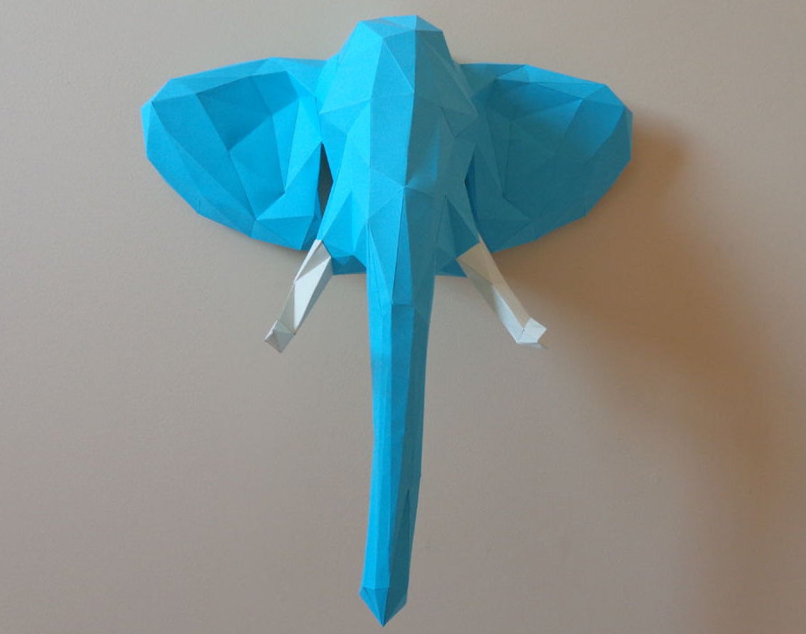 Elephant Head Papercraft PDF Pack - 3D Paper Sculpture Template With ...