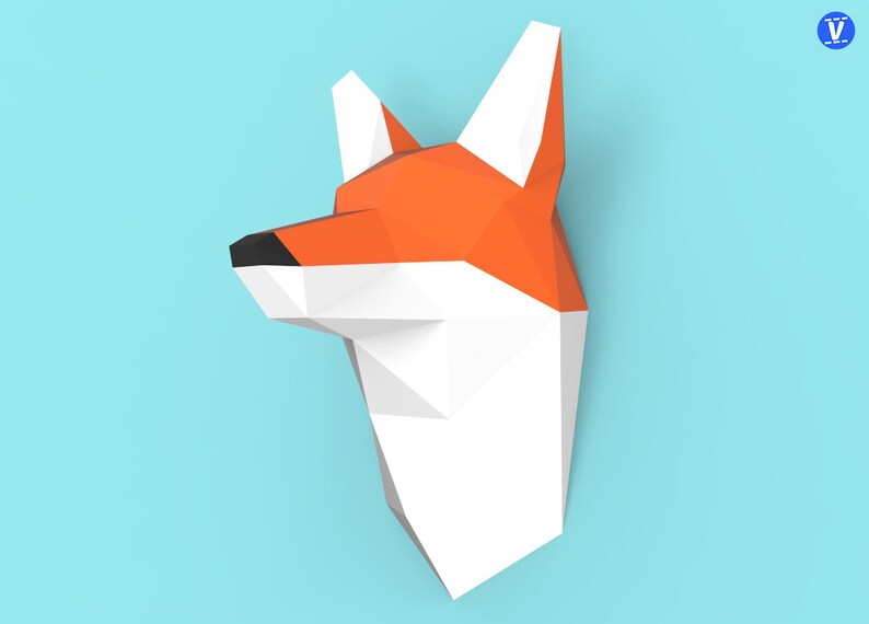Fox Head Papercraft PDF Pack - 3D Paper Sculpture Template With ...