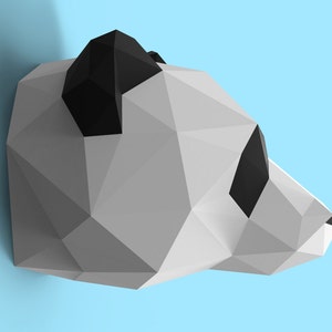 Panda Head Papercraft PDF Pack - 3D Paper Sculpture Template With ...