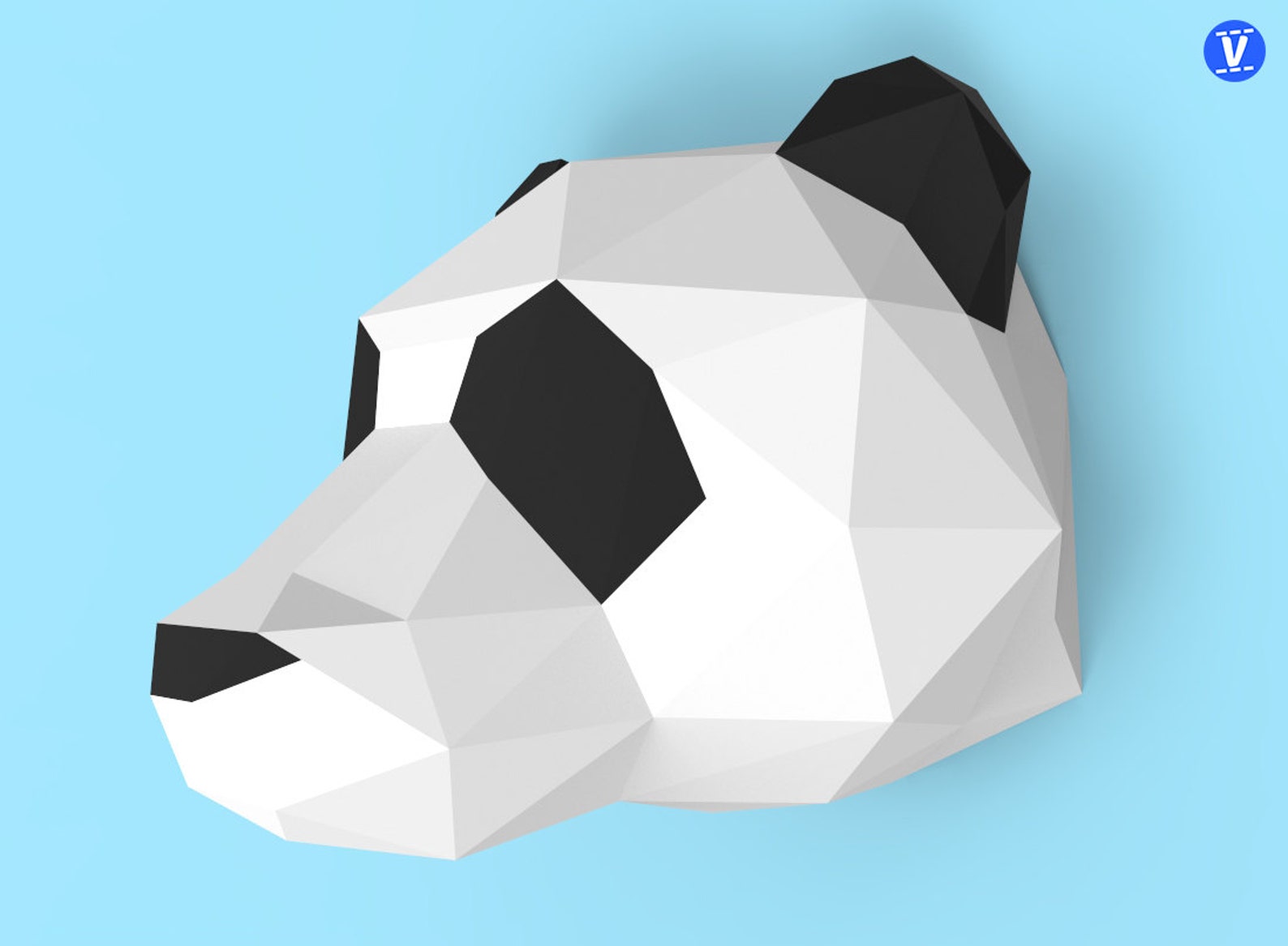 Panda Head Papercraft PDF Pack - 3D Paper Sculpture Template With ...