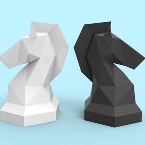 Knight Giant Chess Pieces Papercraft PDF Pack - 3D Paper Sculpture ...