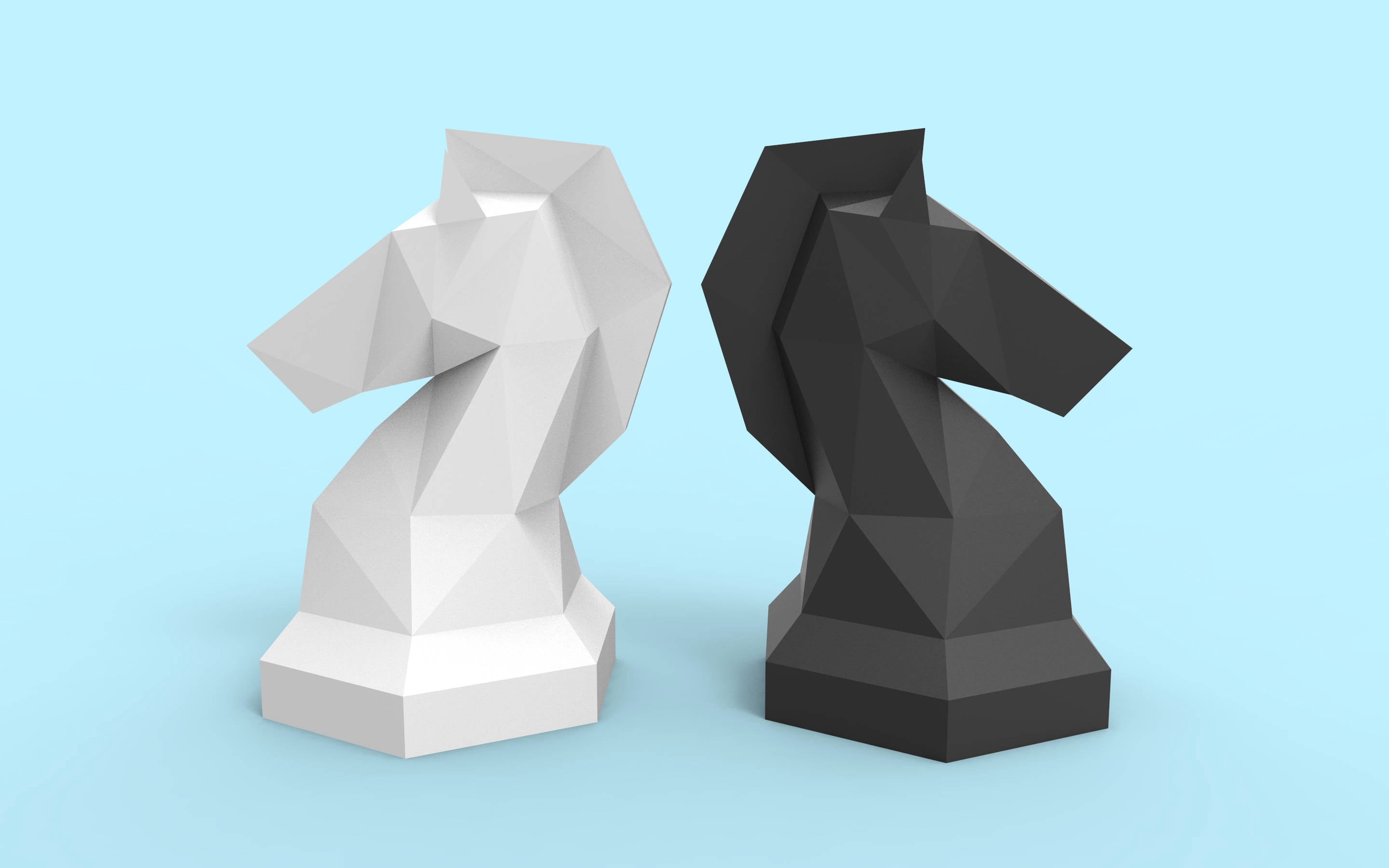 Knight Giant Chess Pieces Papercraft PDF Pack - 3D Paper Sculpture ...