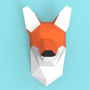 Fox Head Papercraft PDF Pack - 3D Paper Sculpture Template With ...