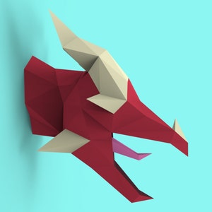 Lucky Dragon Head Papercraft PDF Pack - 3D Paper Sculpture Template ...