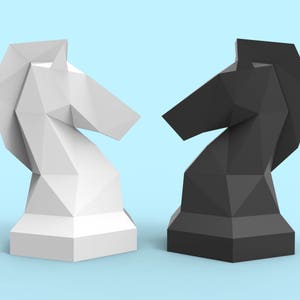 Knight Giant Chess Pieces Papercraft PDF Pack - 3D Paper Sculpture ...