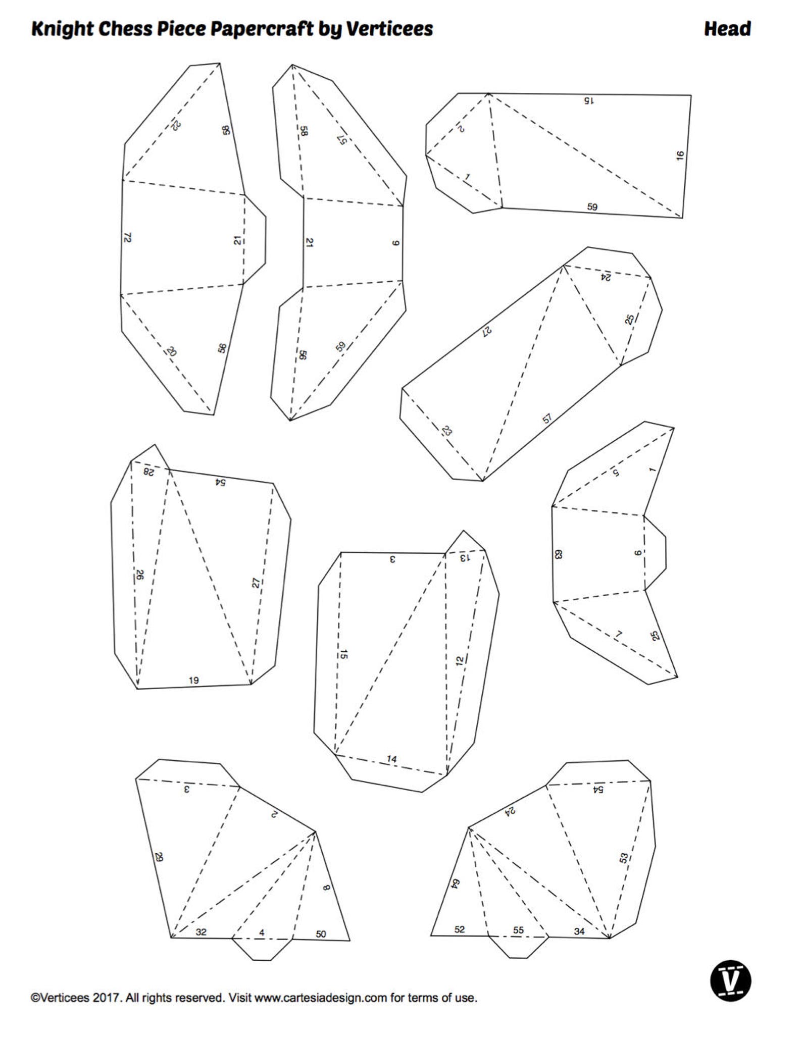 Knight Giant Chess Pieces Papercraft PDF Pack 3D Paper | Etsy