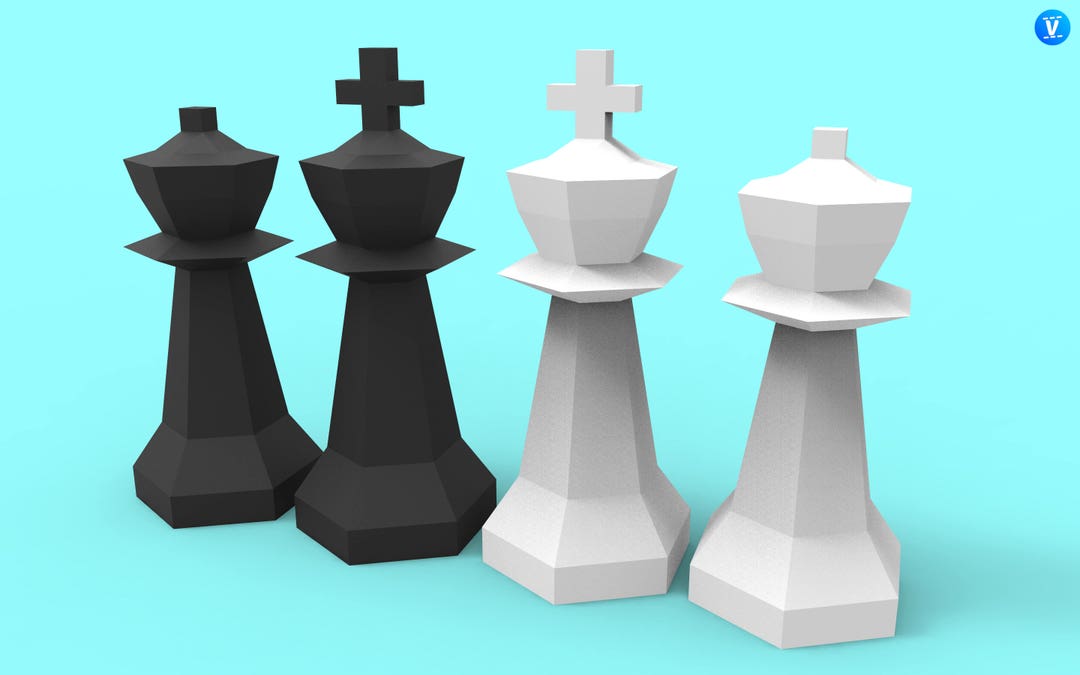 King and Queen Giant Chess Pieces Papercraft PDF Pack - 3D Paper ...