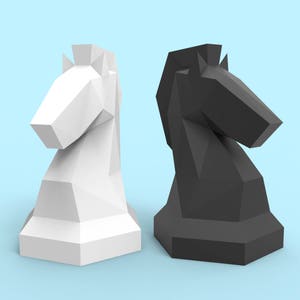 Knight Giant Chess Pieces Papercraft PDF Pack - 3D Paper Sculpture ...