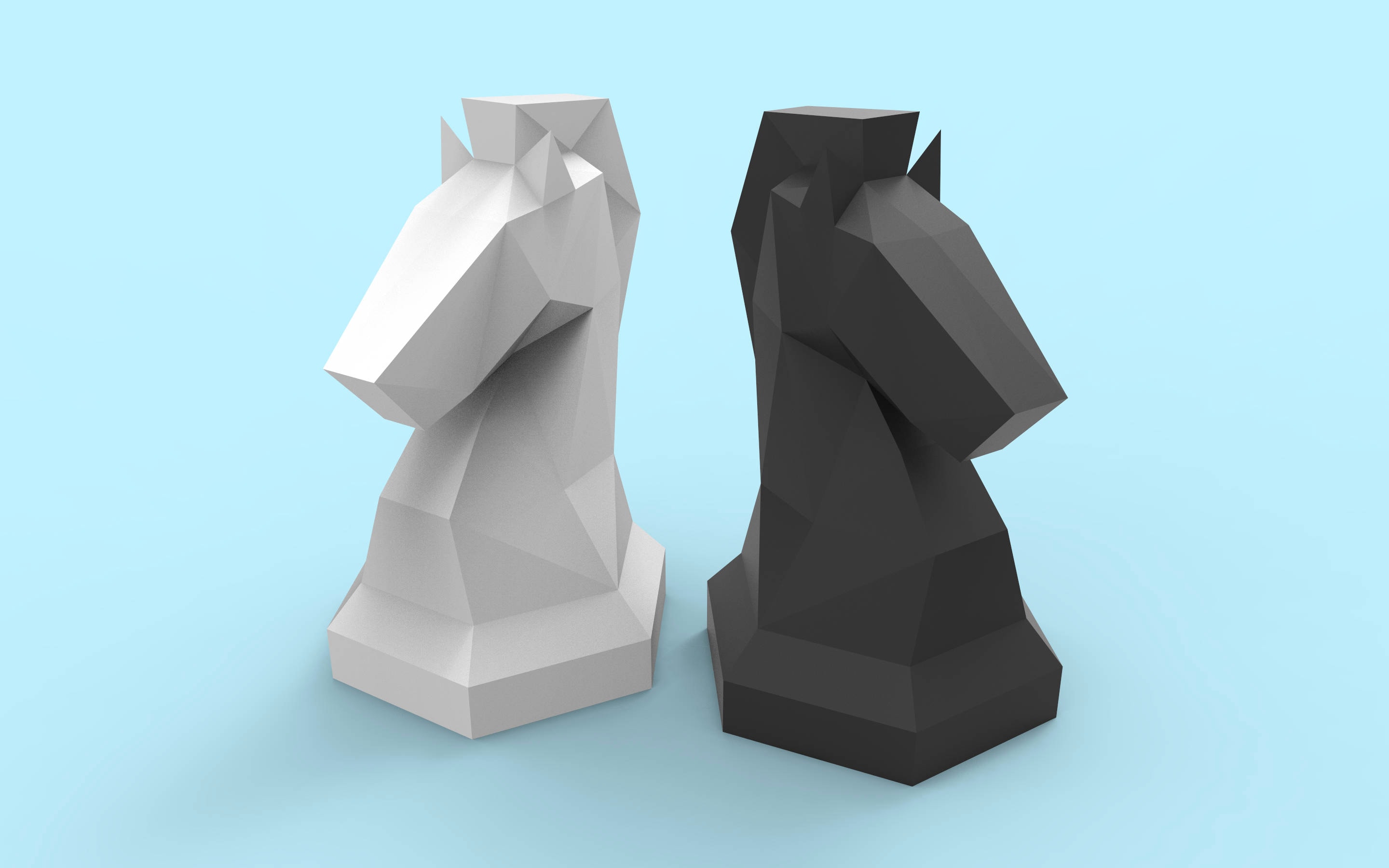 Knight Giant Chess Pieces Papercraft PDF Pack - 3D Paper Sculpture ...