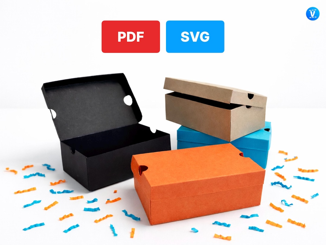 Mini Shoebox Papercraft Template Pack | Printable PDF and SVG Gift Box ...