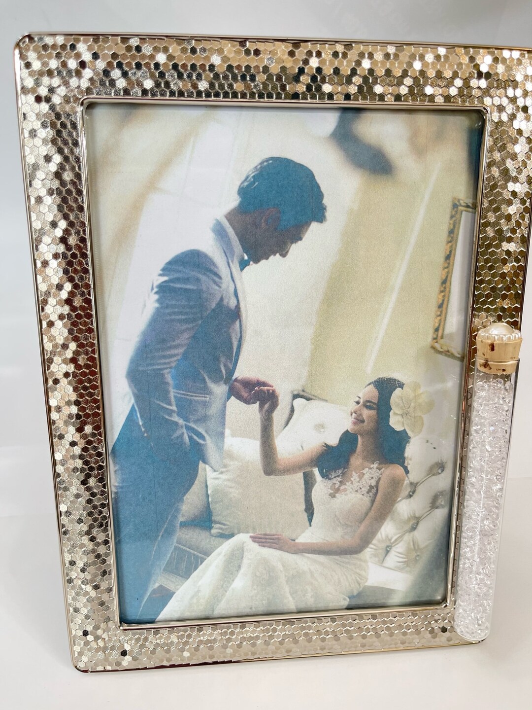 Jewish Wedding Silver Photo Picture Frame With a Container for Broken ...
