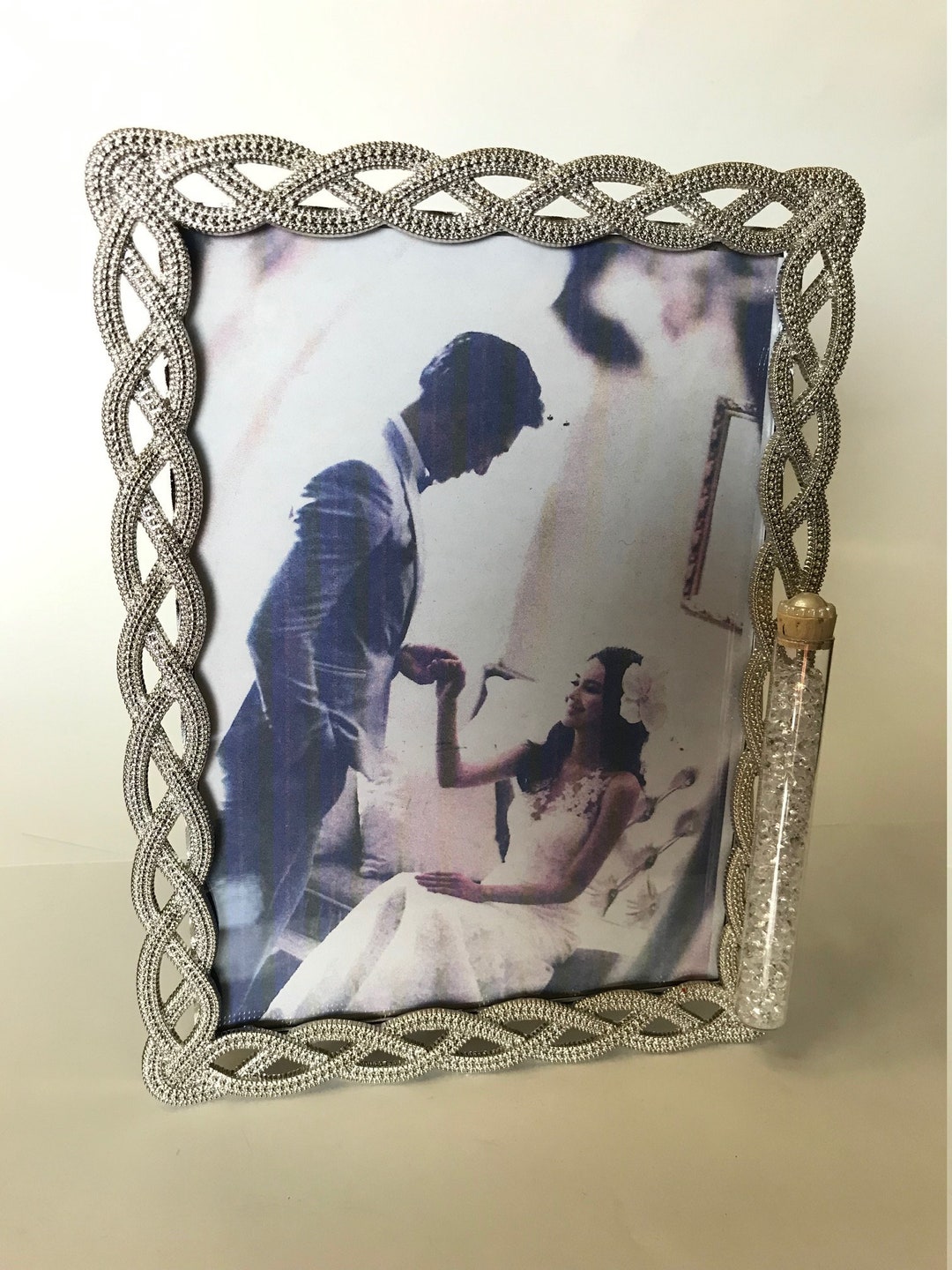 Jewish Wedding Silver Photo Picture Frame With a Container for - Etsy