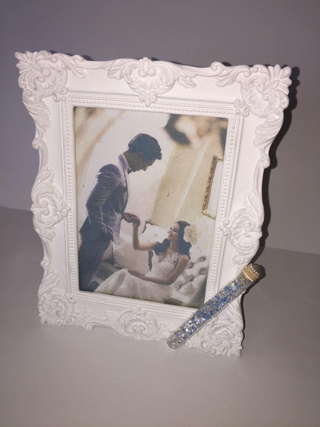 Jewish Wedding White Photo Picture Frame With a Container for Broken ...