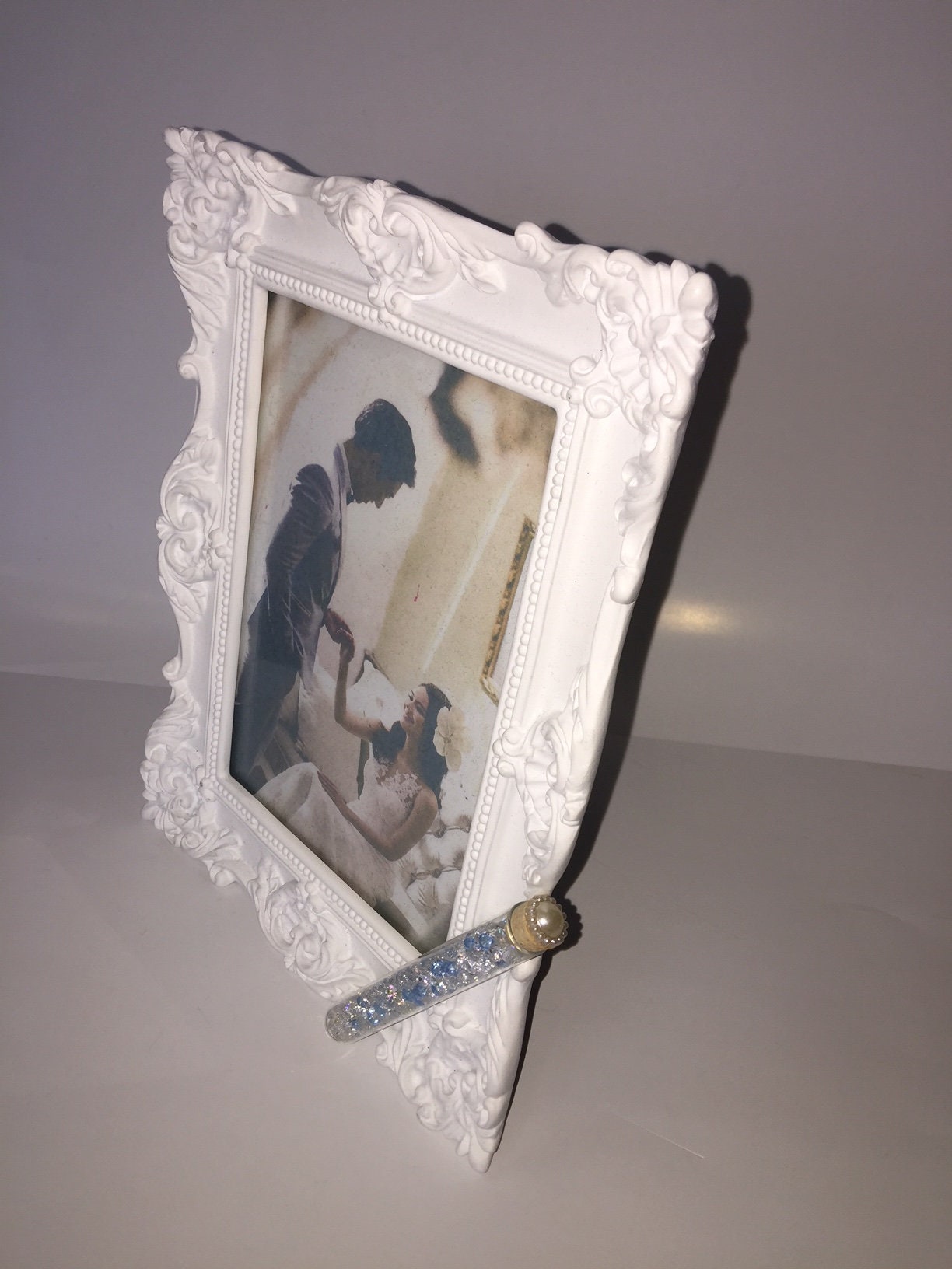 Jewish Wedding White Photo Picture Frame With a Container for Broken ...