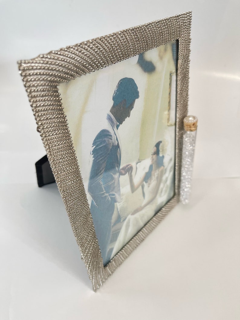Jewish Wedding Silver Photo Picture Frame With a Container for Broken ...