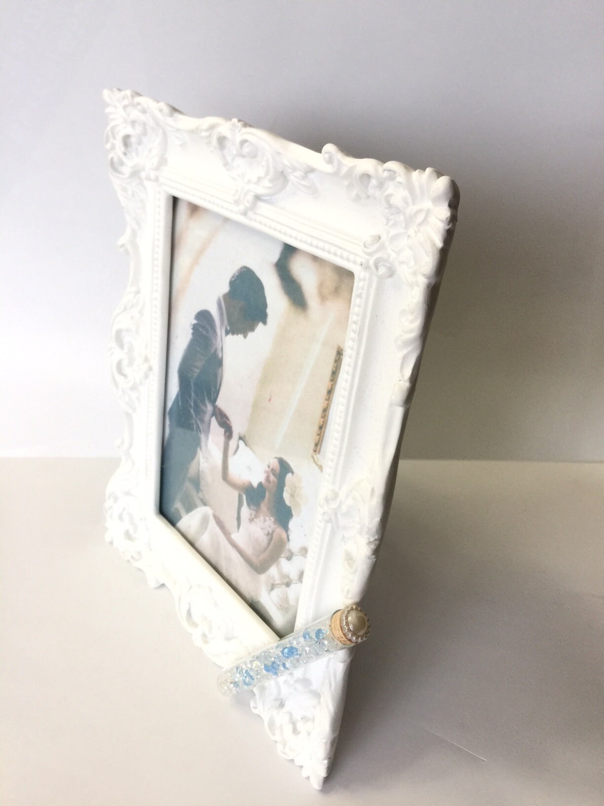 Jewish Wedding White Photo Picture Frame With a Container for Broken ...