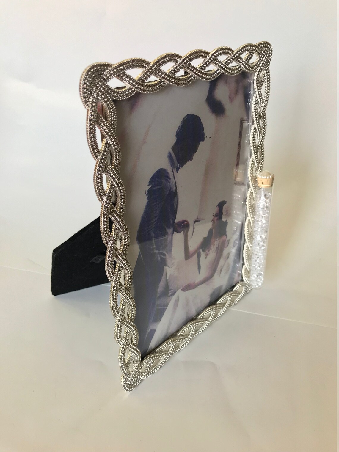 Jewish Wedding Silver Photo Picture Frame With a Container for - Etsy