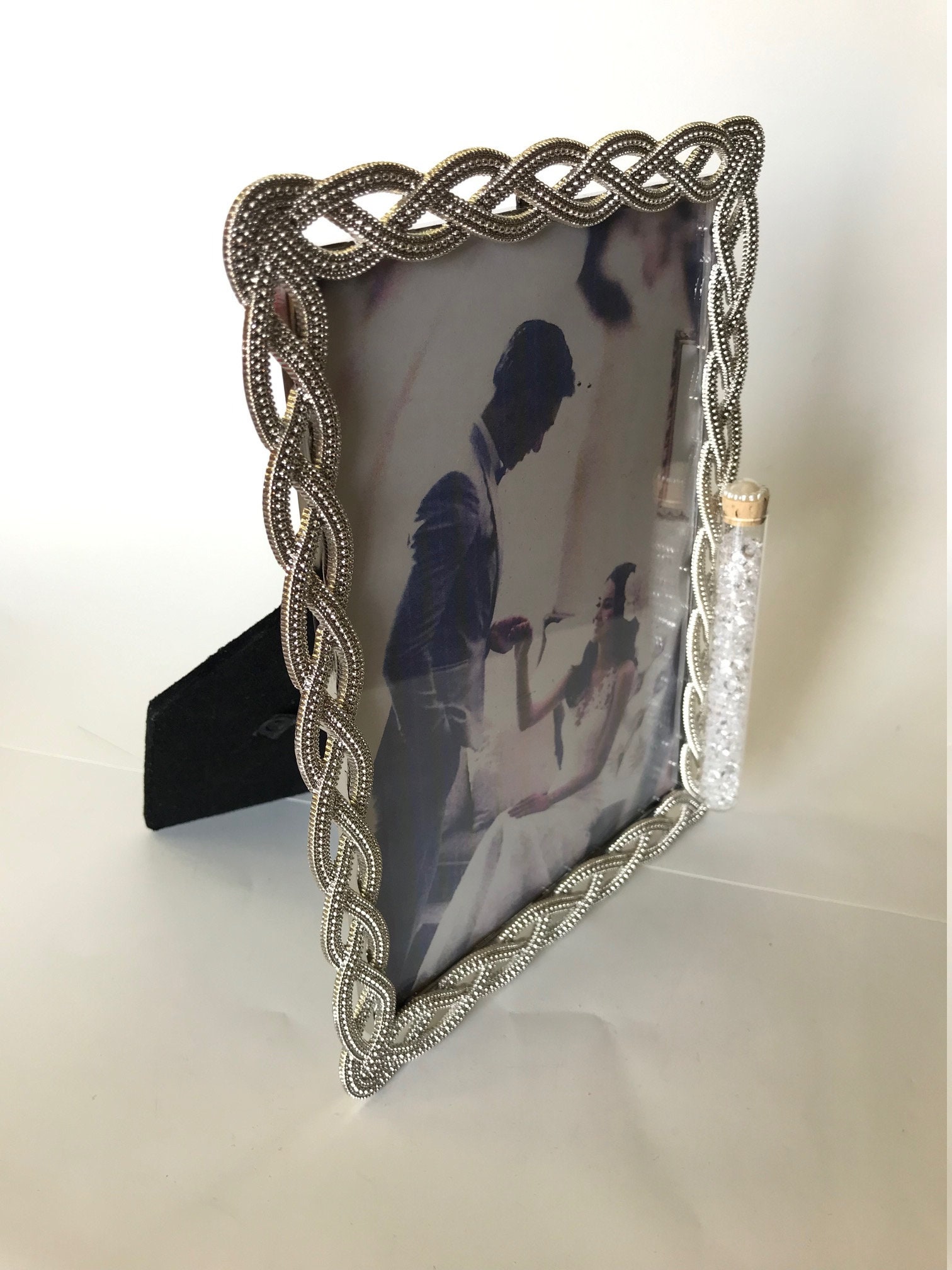 Jewish Wedding Silver Photo Picture Frame With a Container for - Etsy