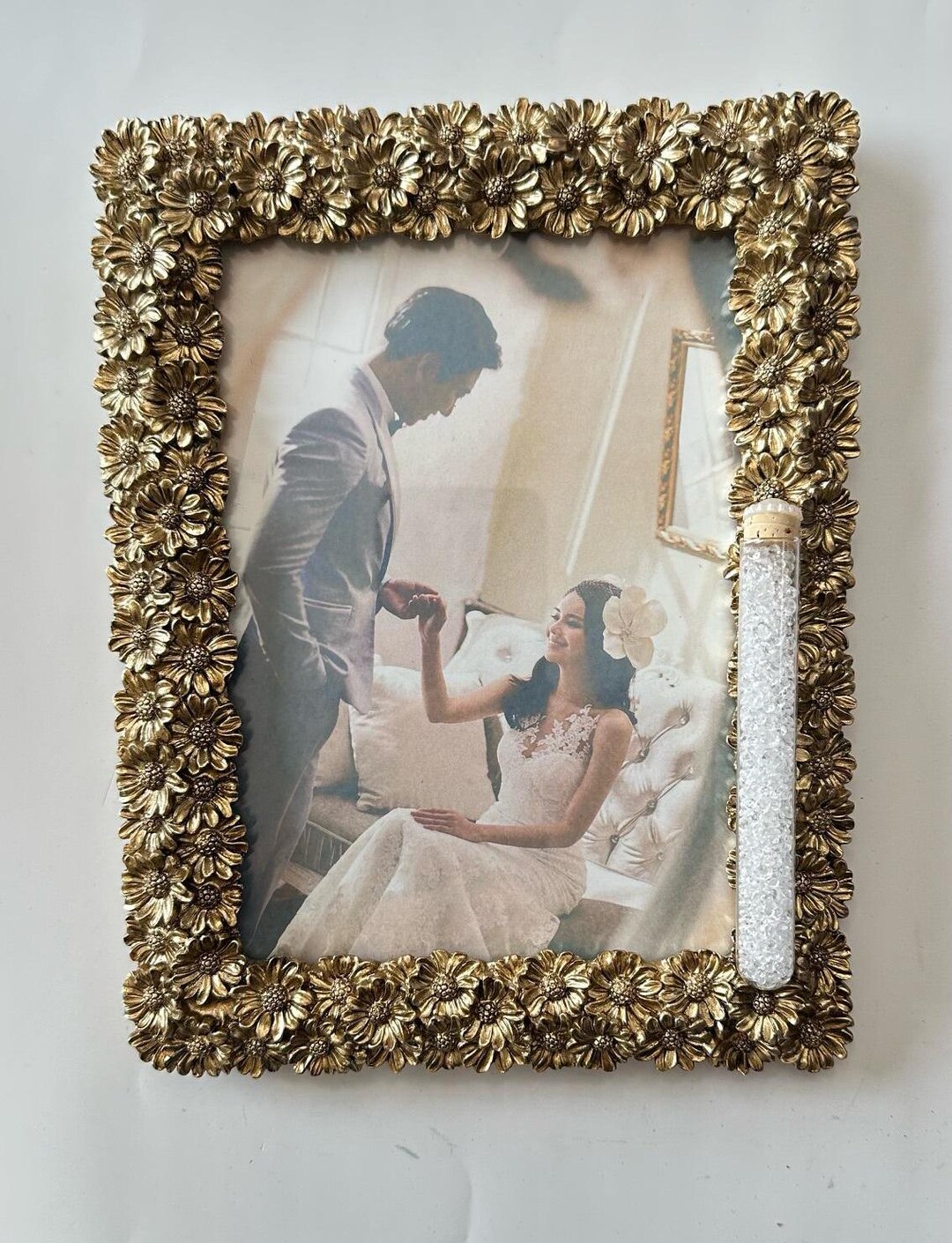 Jewish Wedding Golden Photo Picture Frame With a Container for Broken ...
