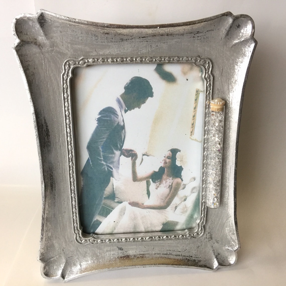 Jewish Wedding Silver Photo Picture Frame With a Container for - Etsy