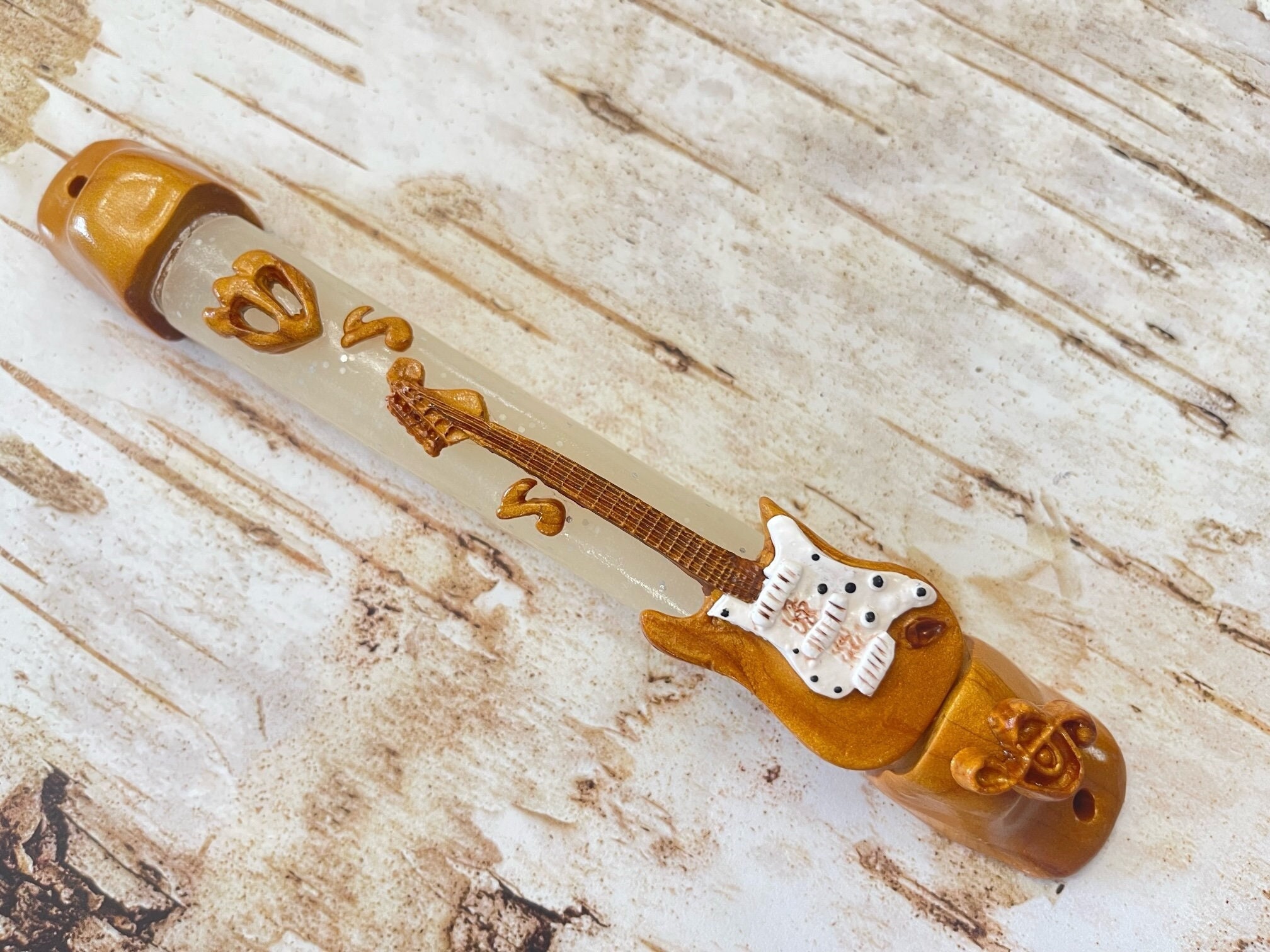 Electric Guitar Mezuzah and Music Musical Notes Glass Case Made Adults ...