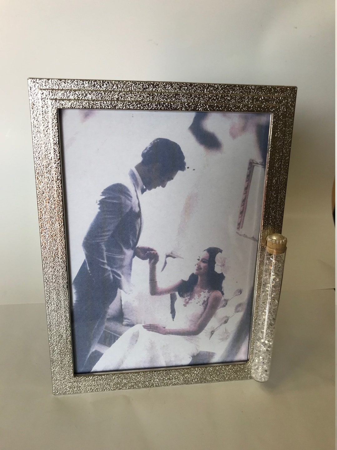 Jewish Wedding Silver Photo Picture Frame With a Container for Broken ...