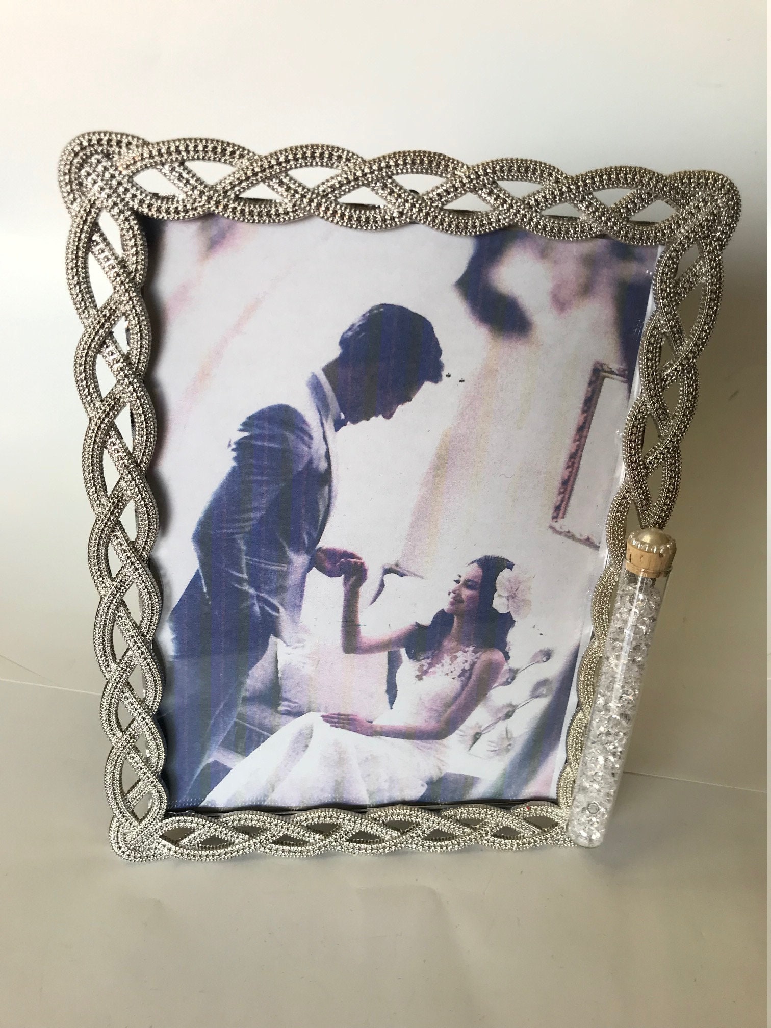Jewish Wedding Silver Photo Picture Frame With a Container for - Etsy
