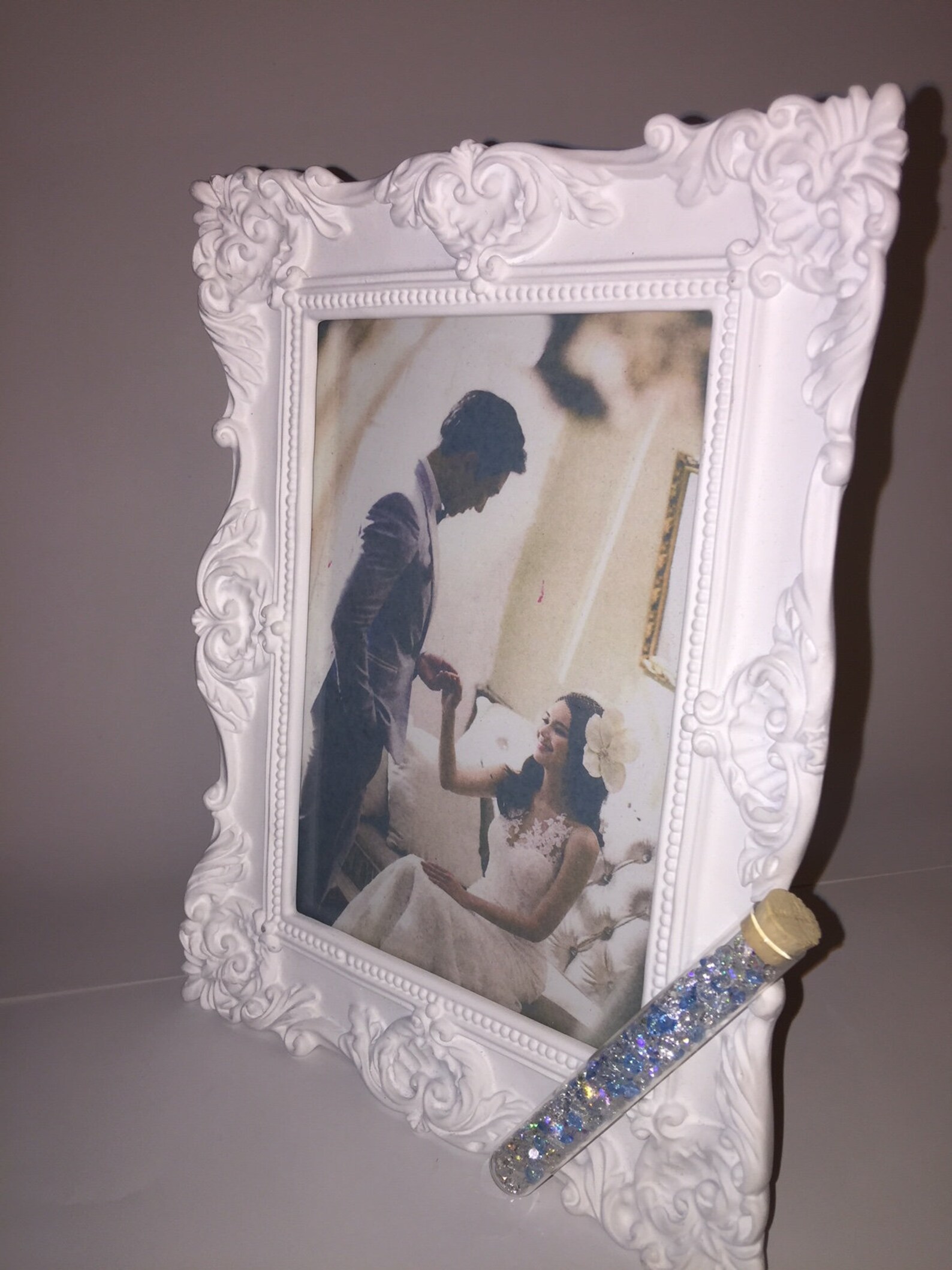 Jewish Wedding White Photo Picture Frame With a Container for Broken ...