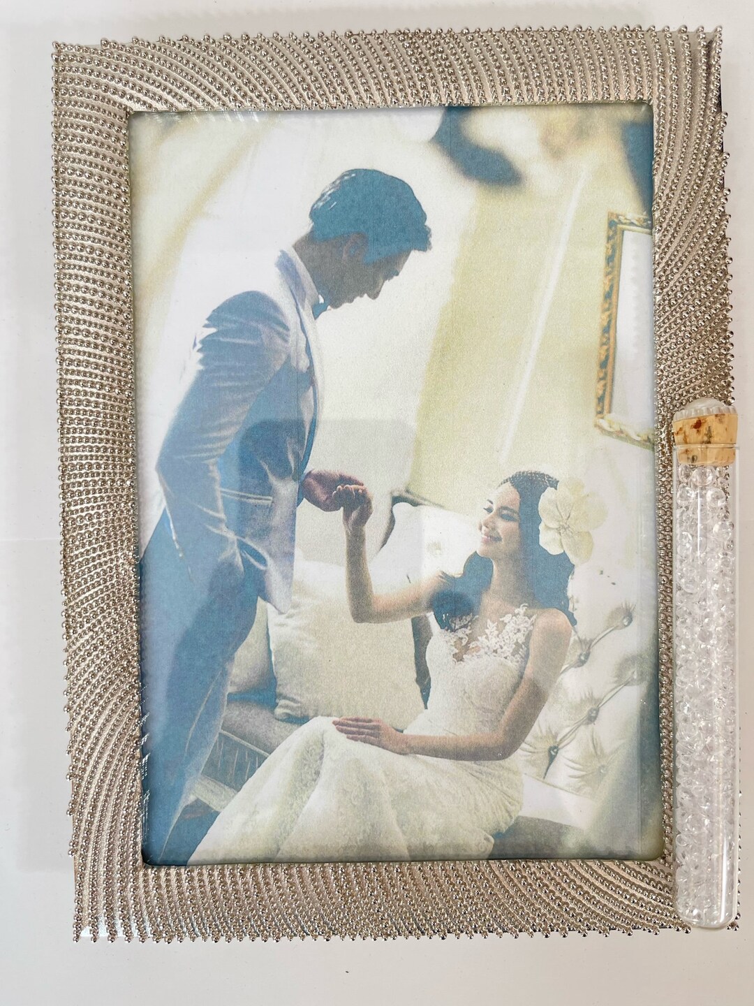 Jewish Wedding Silver Photo Picture Frame With a Container for Broken ...