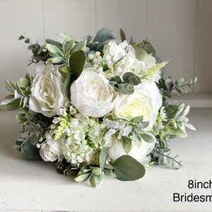 Elegant White and Sage Green Silk Wedding Flowers. - Etsy UK