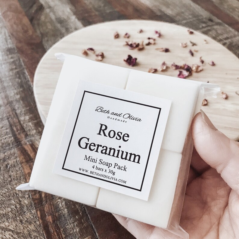 Rose Geranium Mini Soap Pack Soap Set Trial Sized Soap Rose | Etsy
