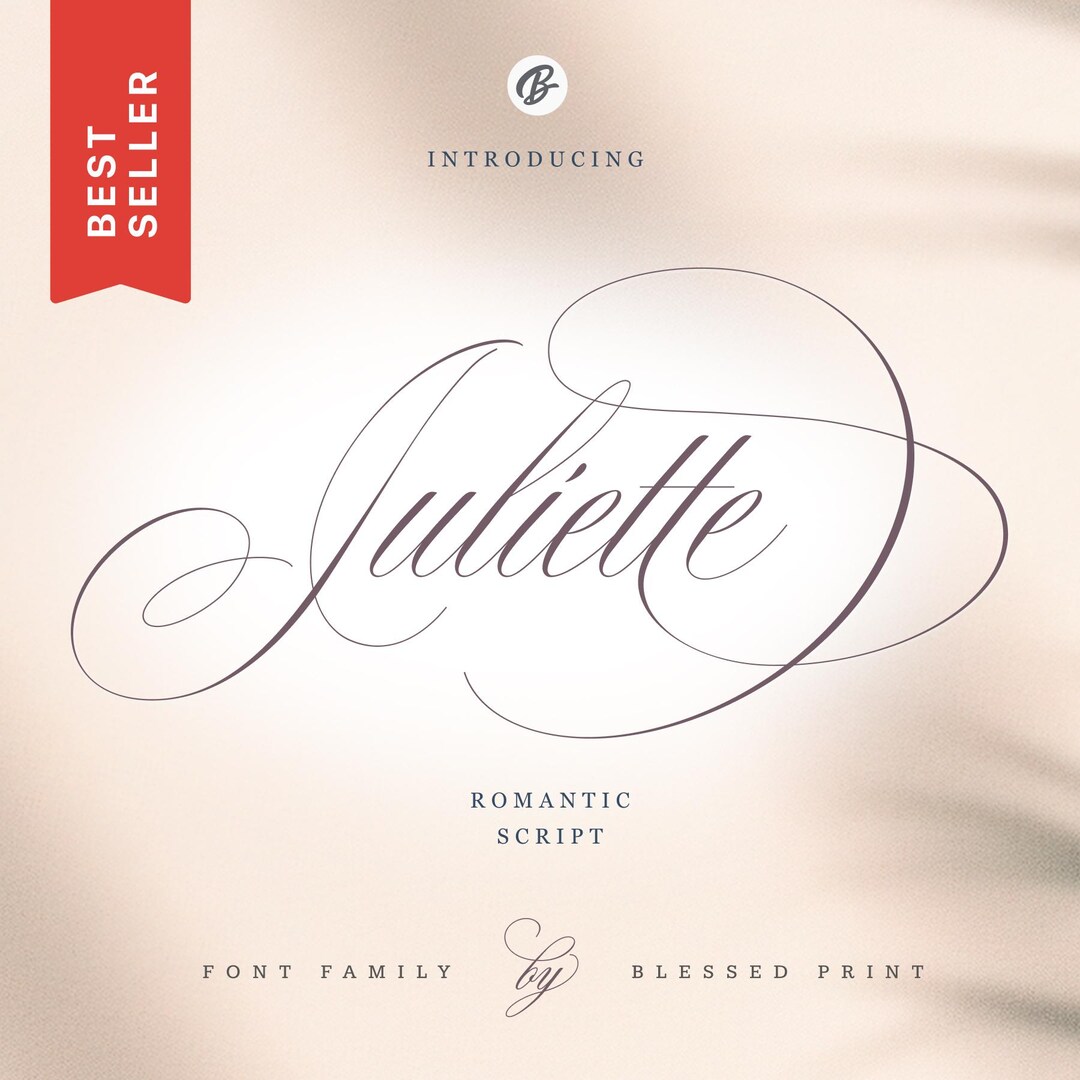 Juliette Font– Wedding Font, Script Font, Wedding Calligraphy, Cricut Font, Stunning Font ...