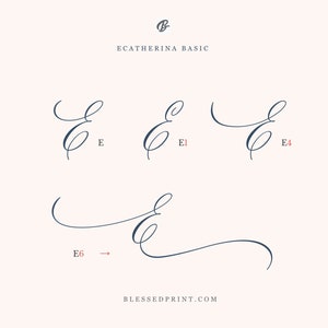 Ecatherina – Wedding Font, Calligraphy Font, Italic Font, Cricut Font ...