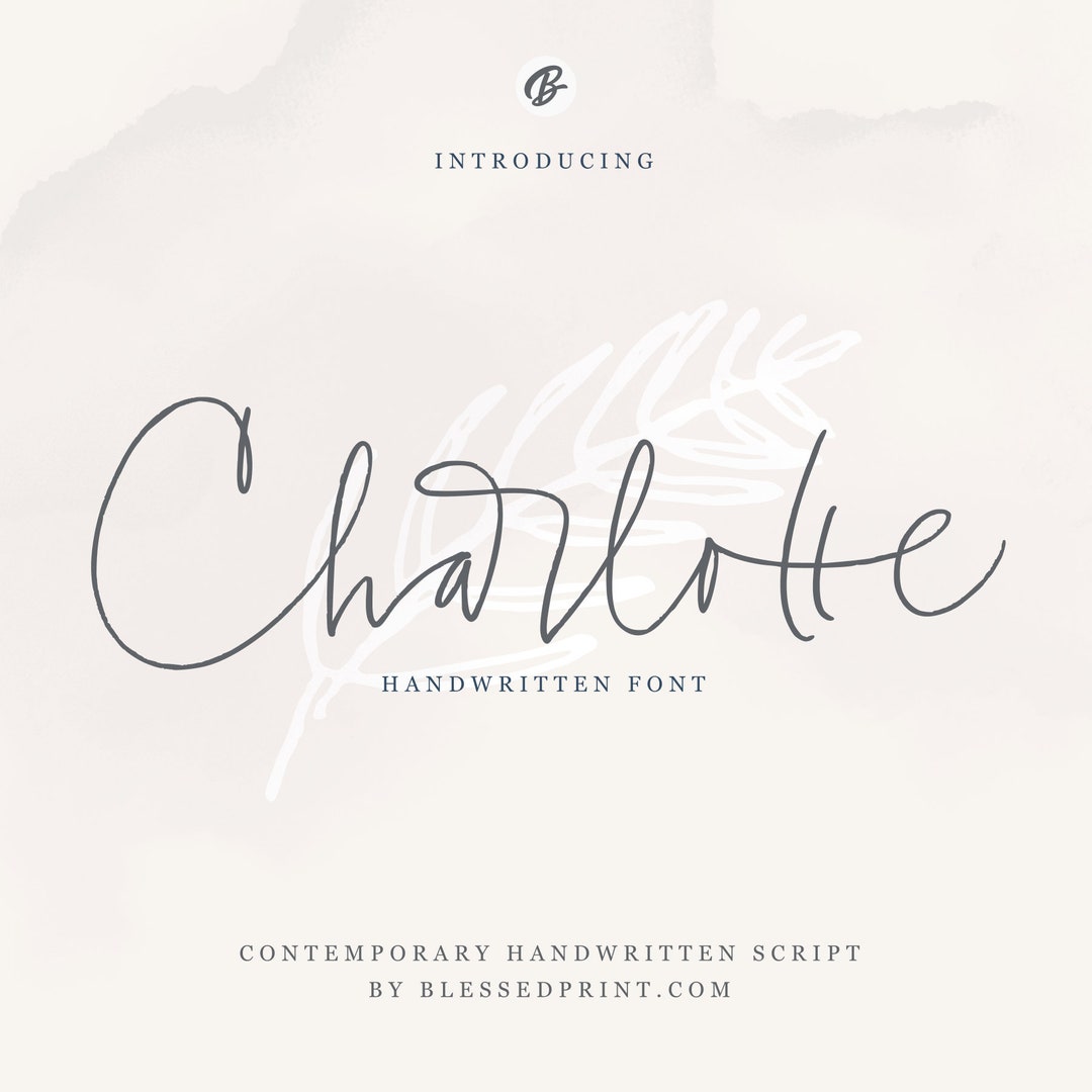 Charlotte Font Handwritten Font, Script Font, Font, Wedding Font, Cursive Font, Embroidery Font ...