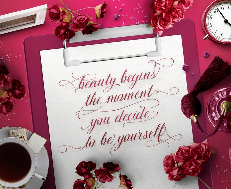 Script Font the Secret Luxury Calligraphy Typeface Script - Etsy