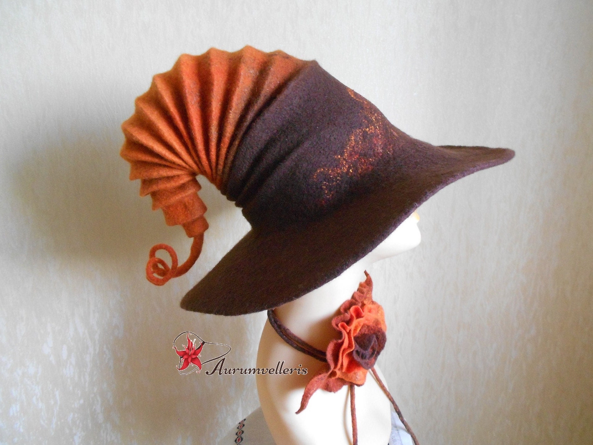 Witch Hat Brown READY TO SHIP Wizard Hat Felted Hat Fairy Hat - Etsy